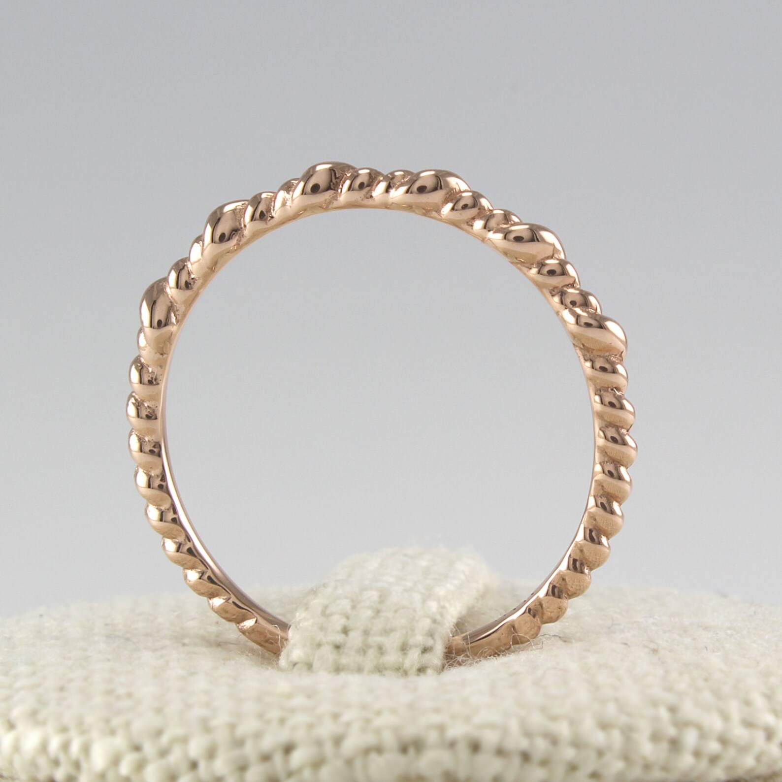 14K Solid Gold Twisted Ring 14K Gold Stacking Ring 14K Gold | Etsy