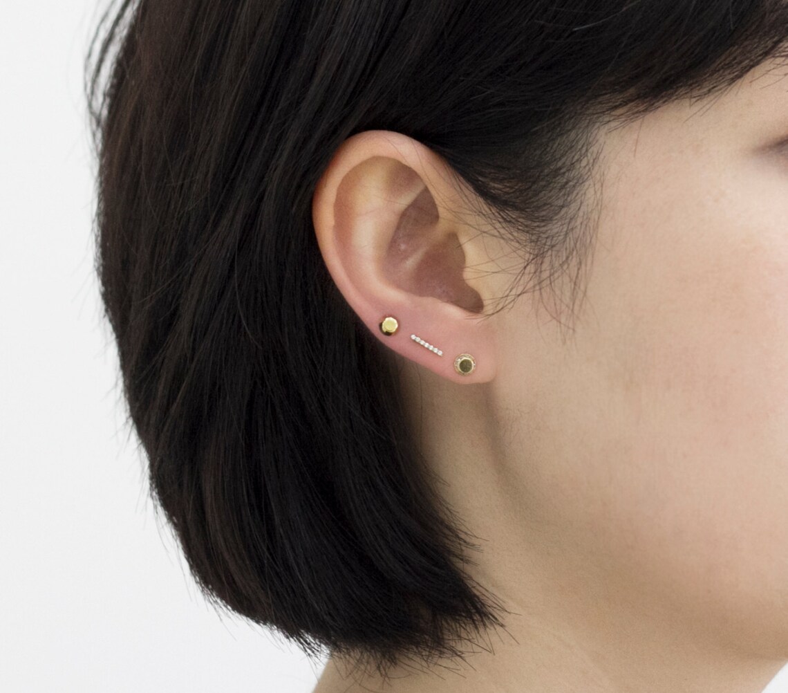 Silver Dot Stud Earrings Tiny Dot Studs Circle Studs Round - Etsy