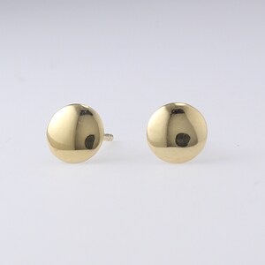 14K Solid Gold Tiny Dot Stud Earrings, 14K Tiny Circle Studs, 14K Dot ...