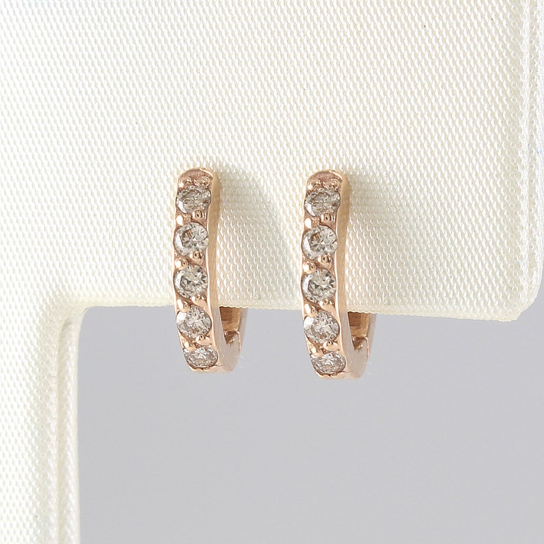 Gold Diamond Huggies Huggie Hoops Small Gold Hoops Delicate | Etsy