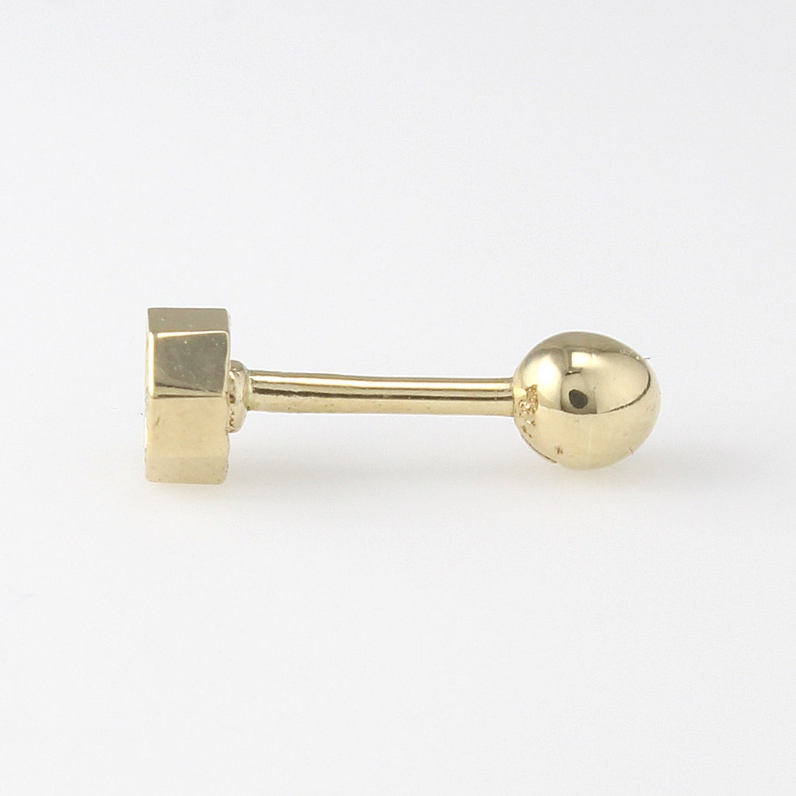 Octagon Stud 14K Gold, Cartilage, Tragus, Helix, Conch, Lobe, Piercing ...
