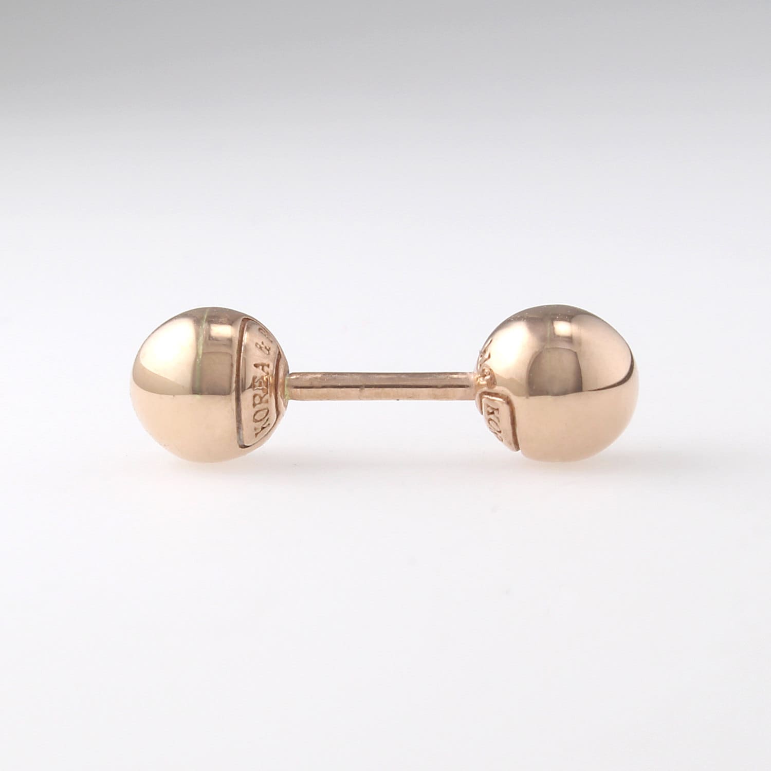 14K Solid Gold Ball Barbell Stud 6mm, 14K Barbell Earring, Cartilage ...