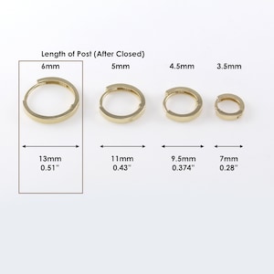 14K 13 Mm Solid Gold Huggie Hinged Hoop Earring, Huggie Hoop, Gold ...