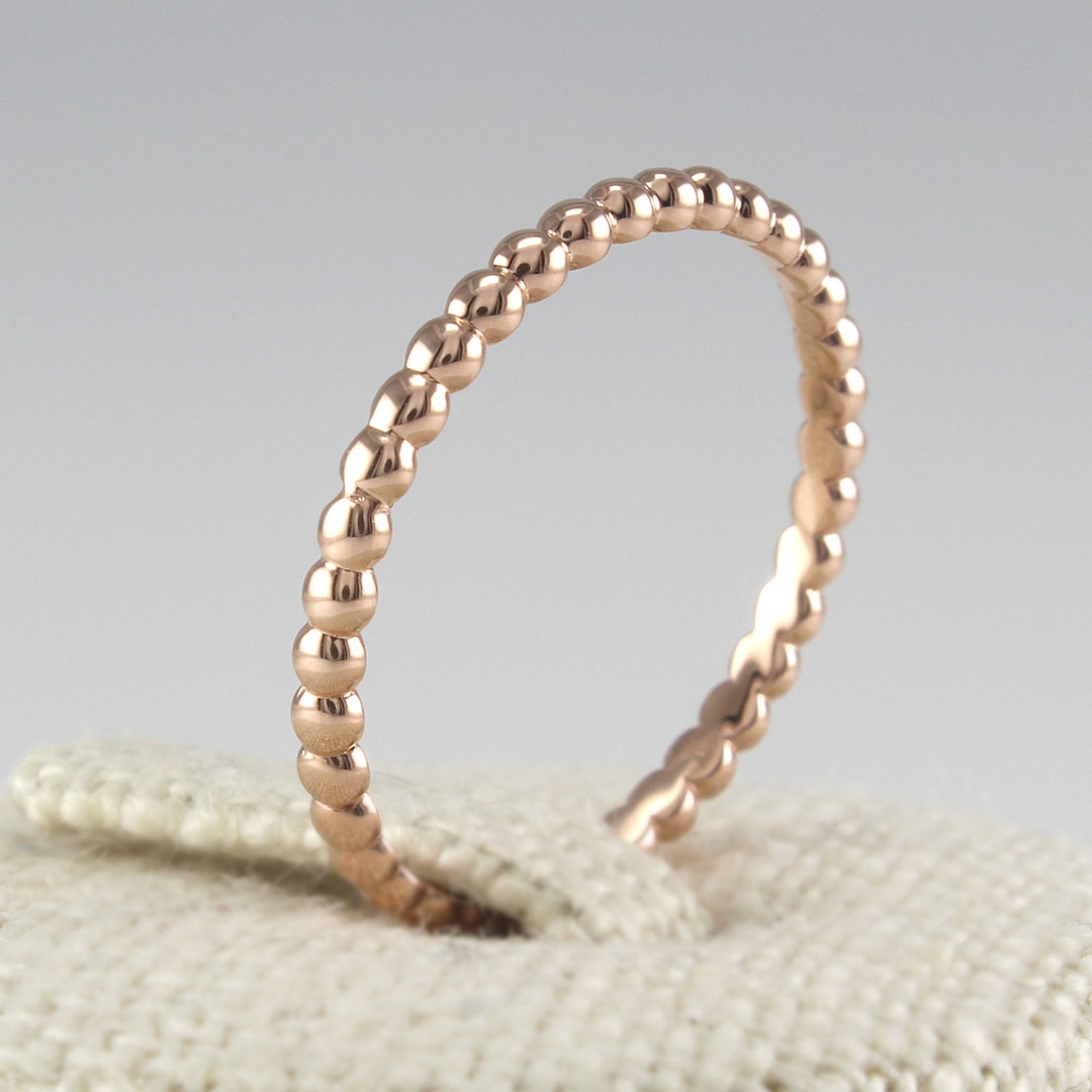 14K Solid Gold Dot Ring, 14K Gold Stacking Ring, 14K Gold Thin Ring ...