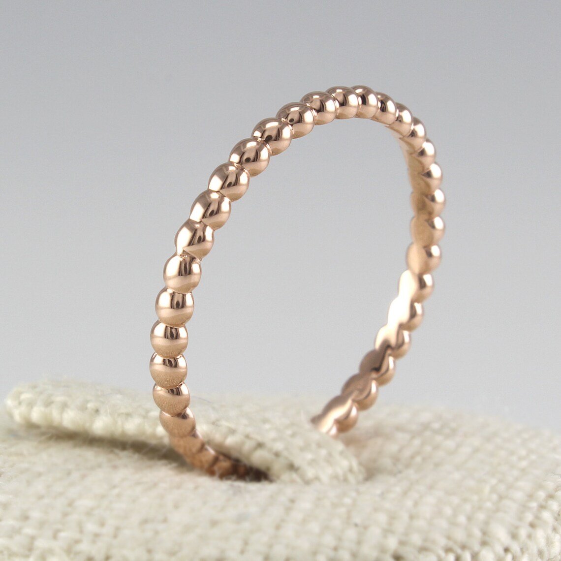14K Solid Gold Dot Ring, 14K Gold Stacking Ring, 14K Gold Thin Ring ...