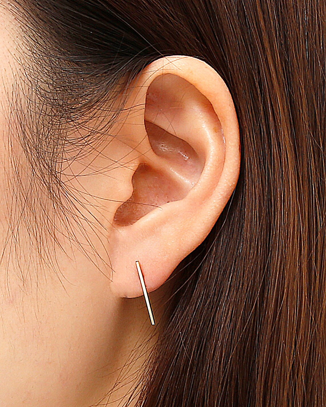 14K Solid Gold Bar Earrings, 14K Gold Bar Studs Earrings, 14K Bar Studs ...