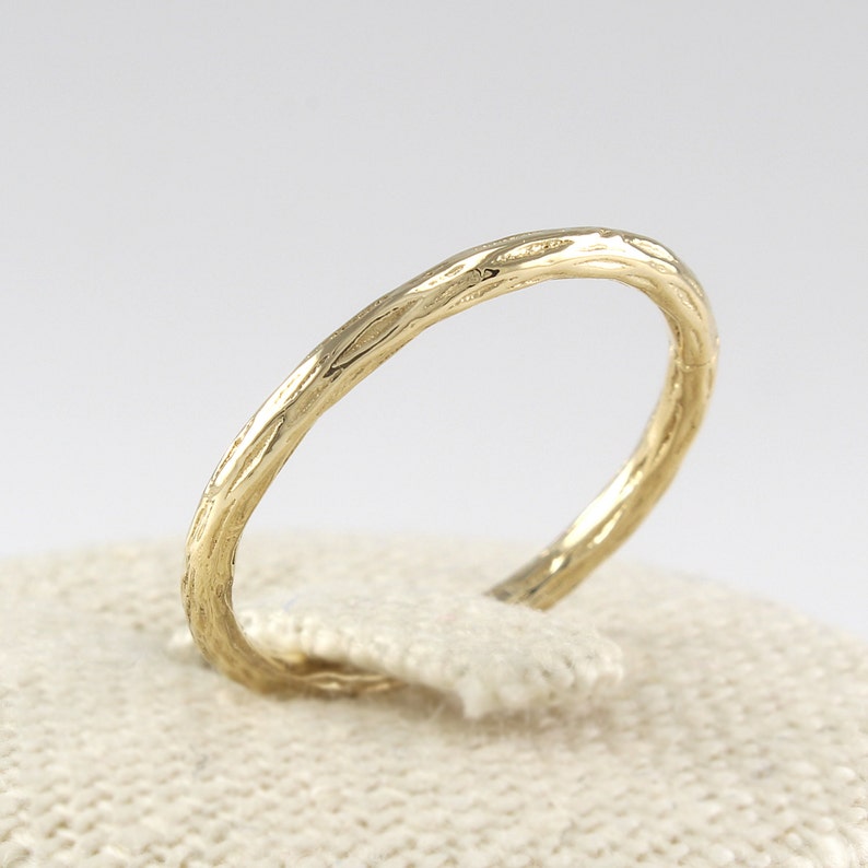 14K Solid Gold Simple Wedding Band, 14K Gold Stacking Ring, 14K Gold ...