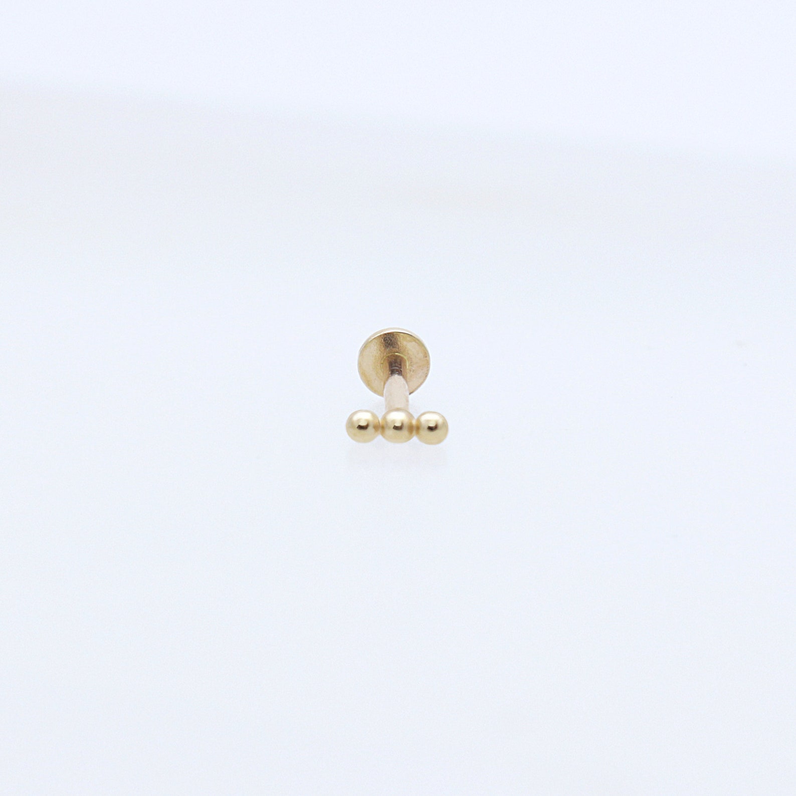 14K Solid Gold Tiny Ball Stud Labret Internal Threaded | Etsy