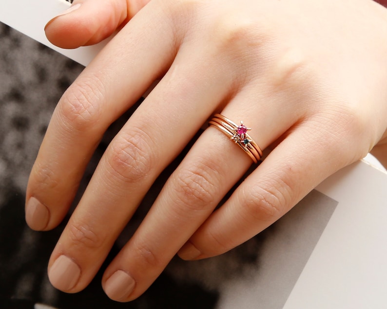 Ruby Ring Engagement Ring Simple Ruby Ring Solid 14K Gold - Etsy