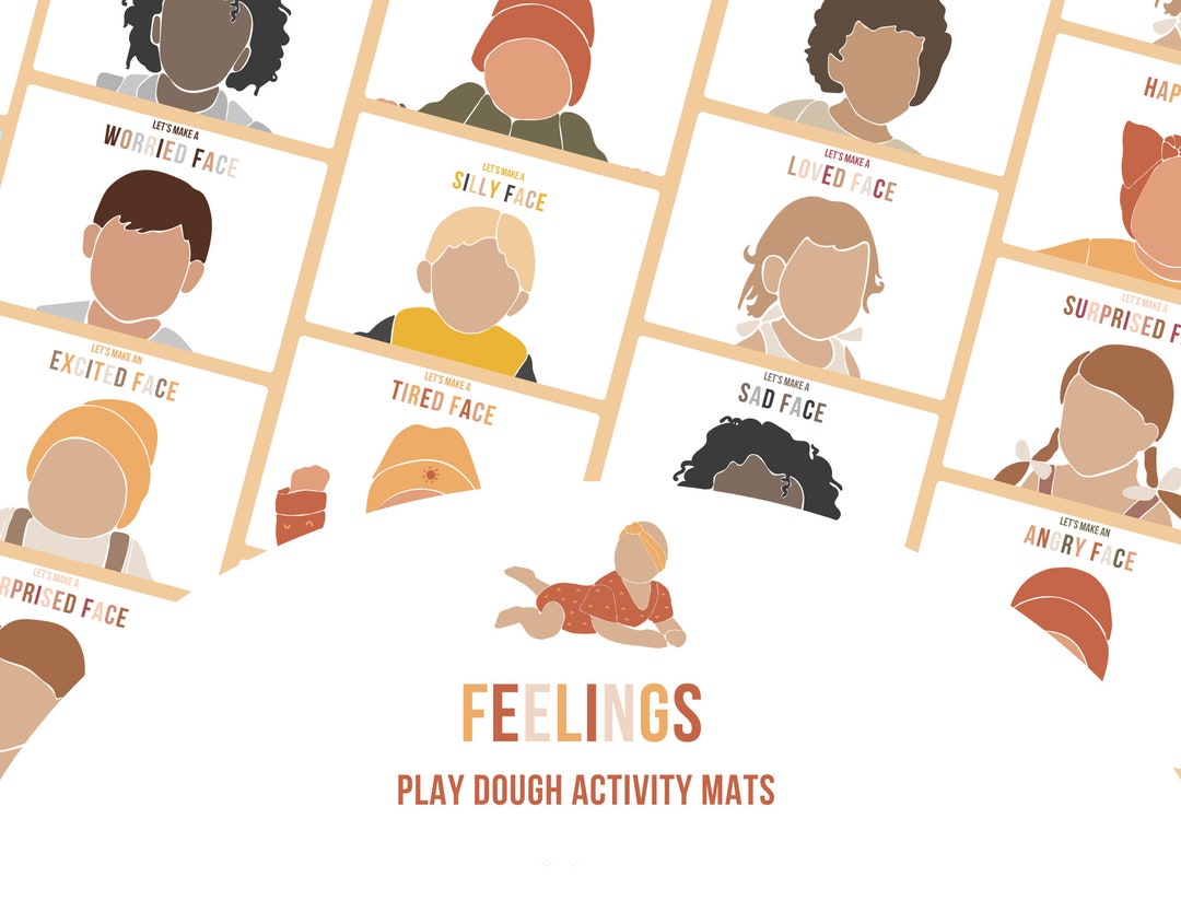 Emotions Play Dough Mats Make a Face Feelings Play Dough Mat Create a ...