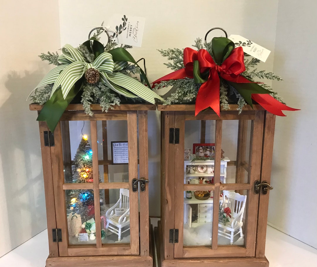 Decorated Christmas Lantern - Etsy