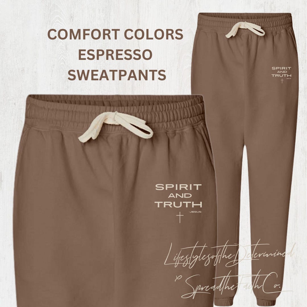 Spirit and Truth Minimalist Cross Unisex Sweatpants, Comfort Colors ...