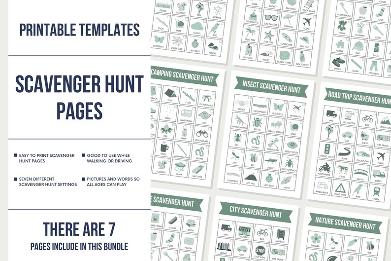 Scavenger Hunt Printable, Printable Game, Scavenger Hunt Printable ...