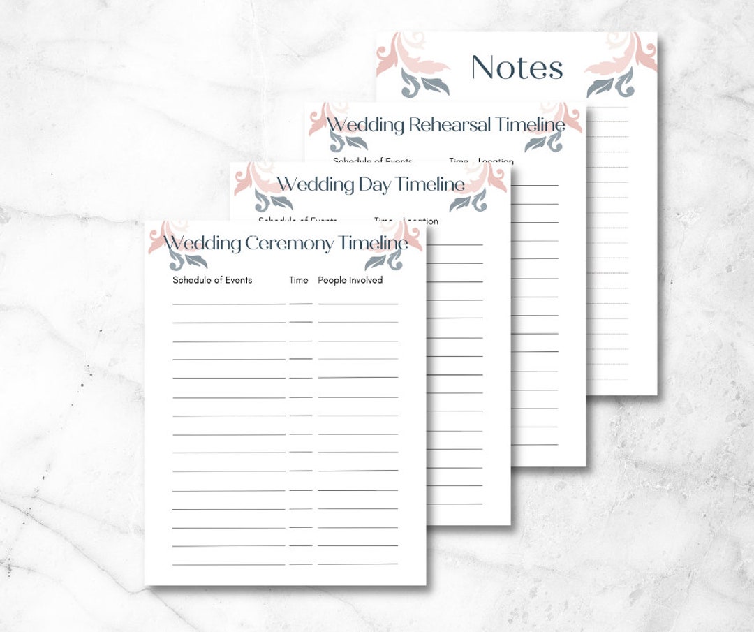 Wedding Weekend Timeline Template, Wedding Timeline, Wedding Template ...