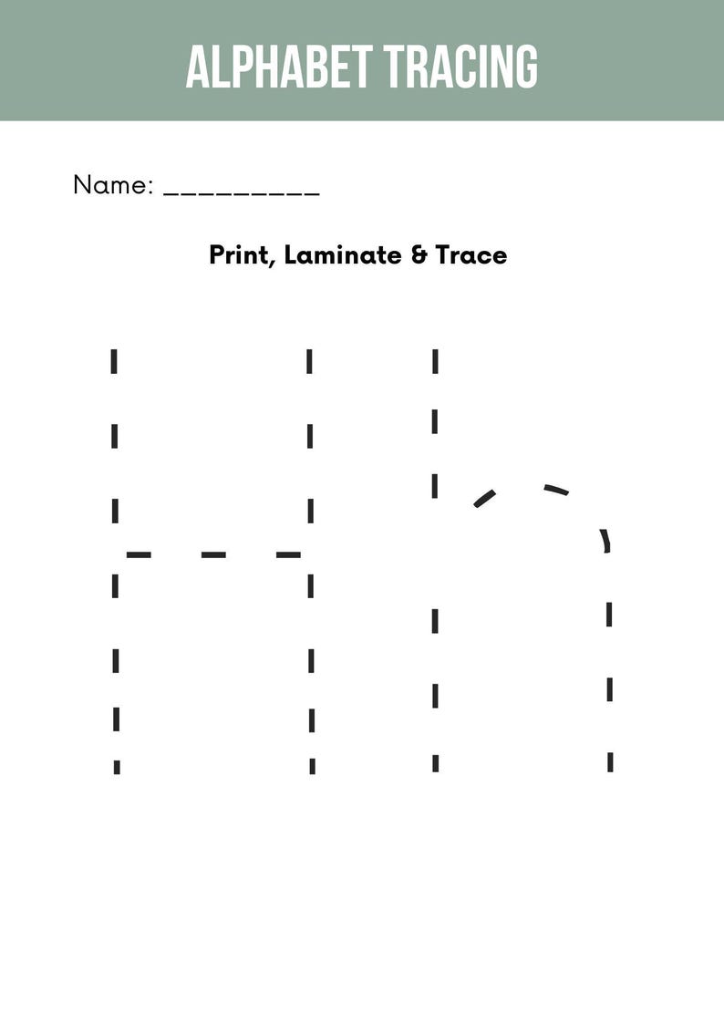 Alphabet and Number Tracing Printable, Preschool Worksheets (digital ...