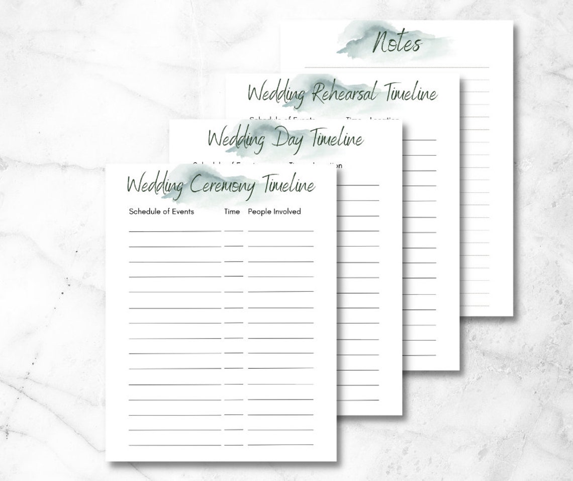 Wedding Weekend Timeline Template, Wedding Timeline, Wedding Template ...