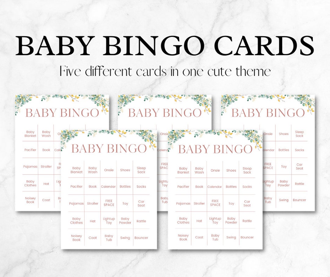 Baby Shower Game, Bingo Card, Gift Bingo, Baby Bingo, Pink Floral Theme ...