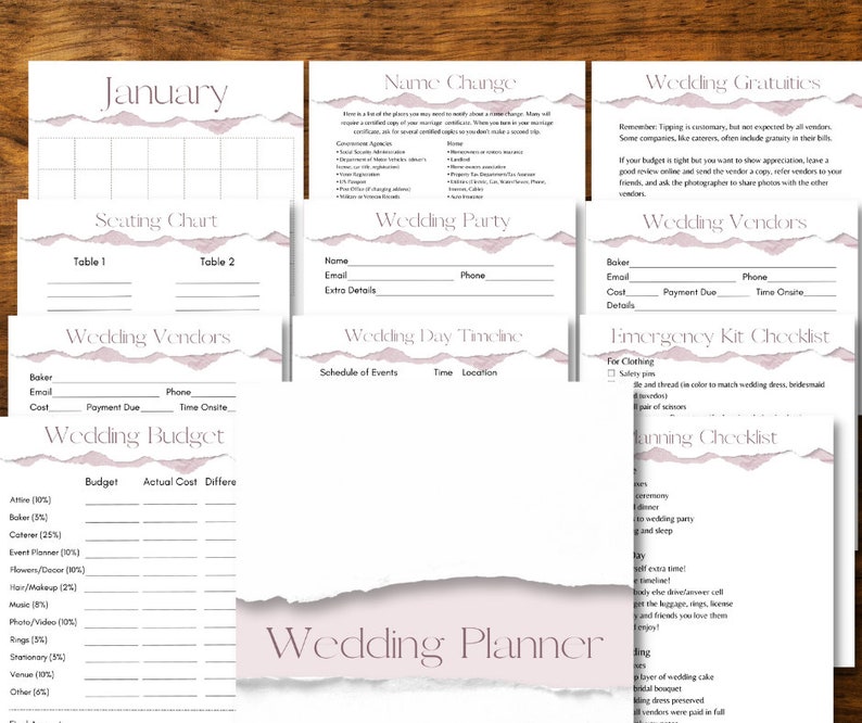 12 Month, Wedding Planner, Paperie, Wedding Printable, Wedding Planning ...
