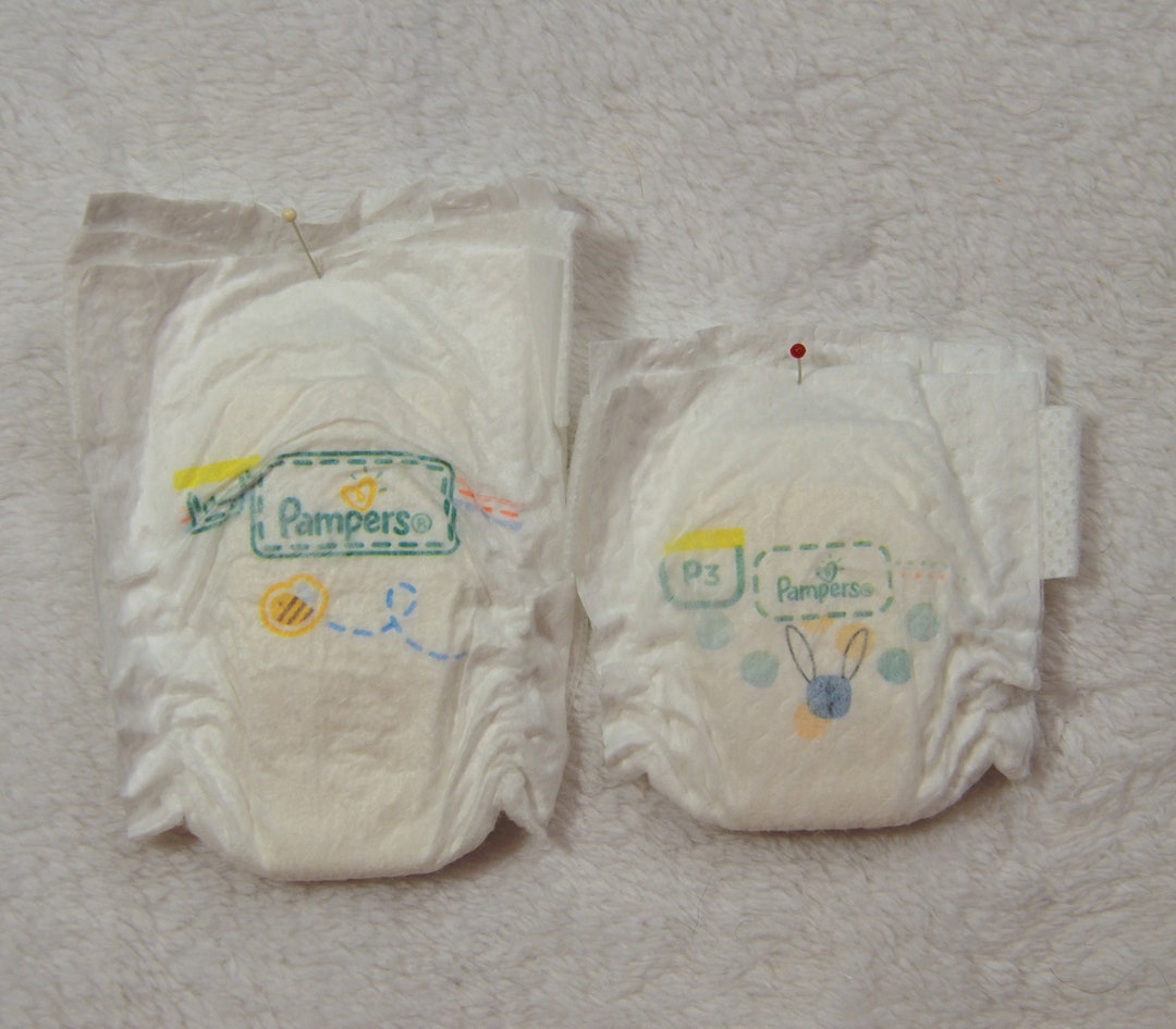 Micro Preemie Pampers Diapers. Tiny Diapers for Reborn Dolls, Silicone ...