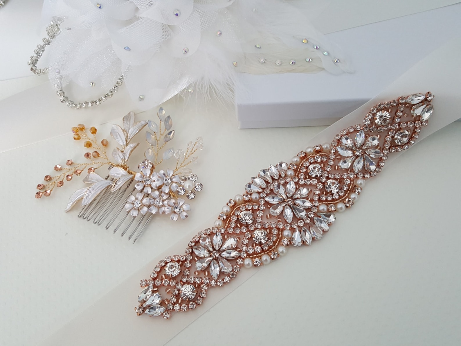 Rose Gold Wedding Accessories Rose Gold Bridal Accessories | Etsy