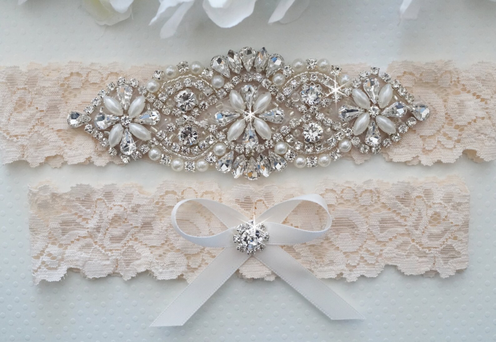 Wedding Garter Set, Bridal Garter Set, Vintage Lace Garter - Style L200 ...