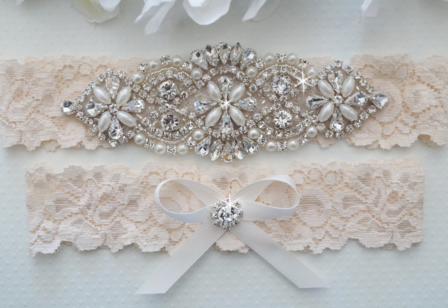 Wedding Garter Set, Bridal Garter Set, Vintage Lace Garter - Style L200 ...