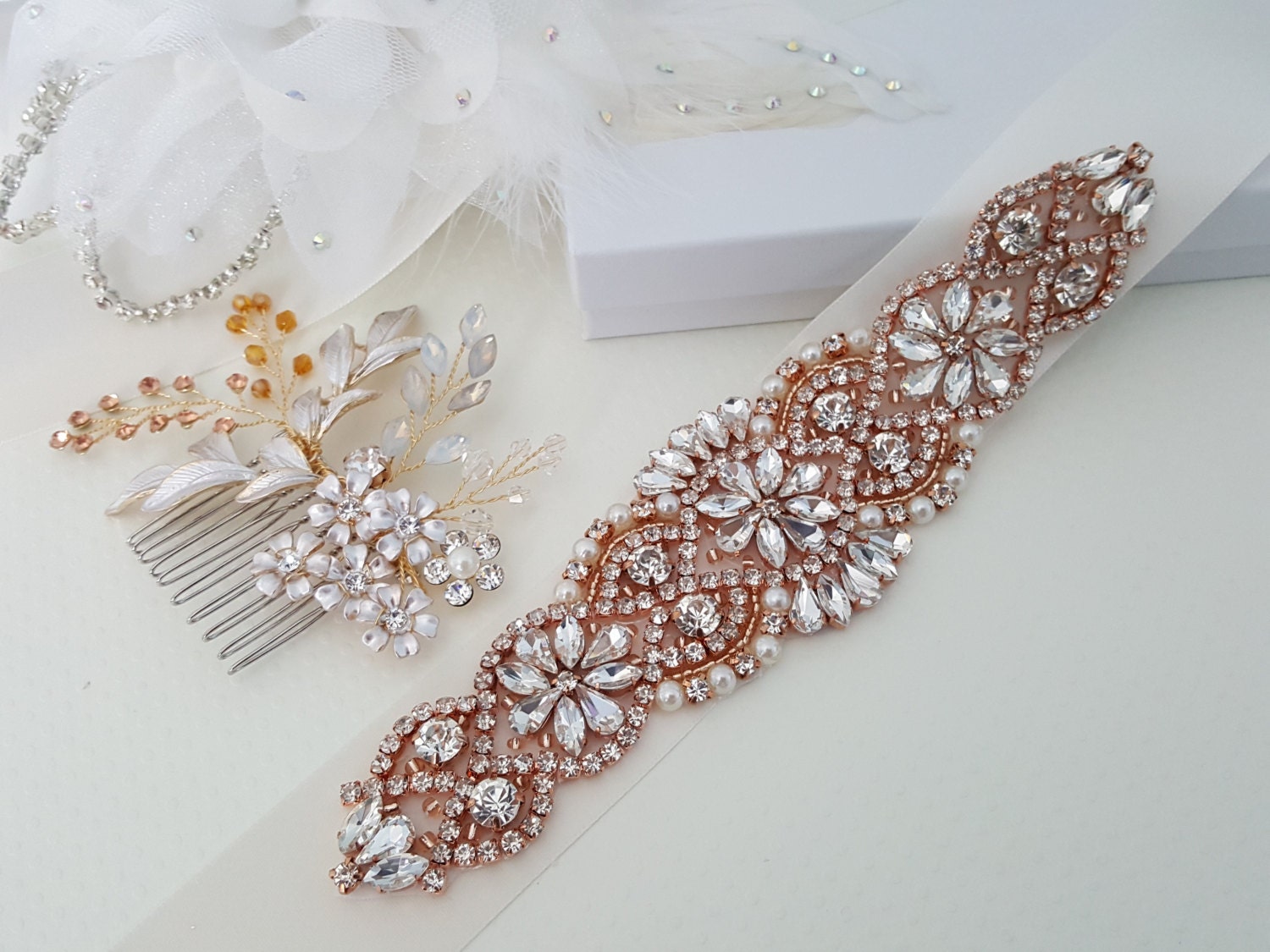 Rose Gold Wedding Accessories Rose Gold Bridal Accessories | Etsy