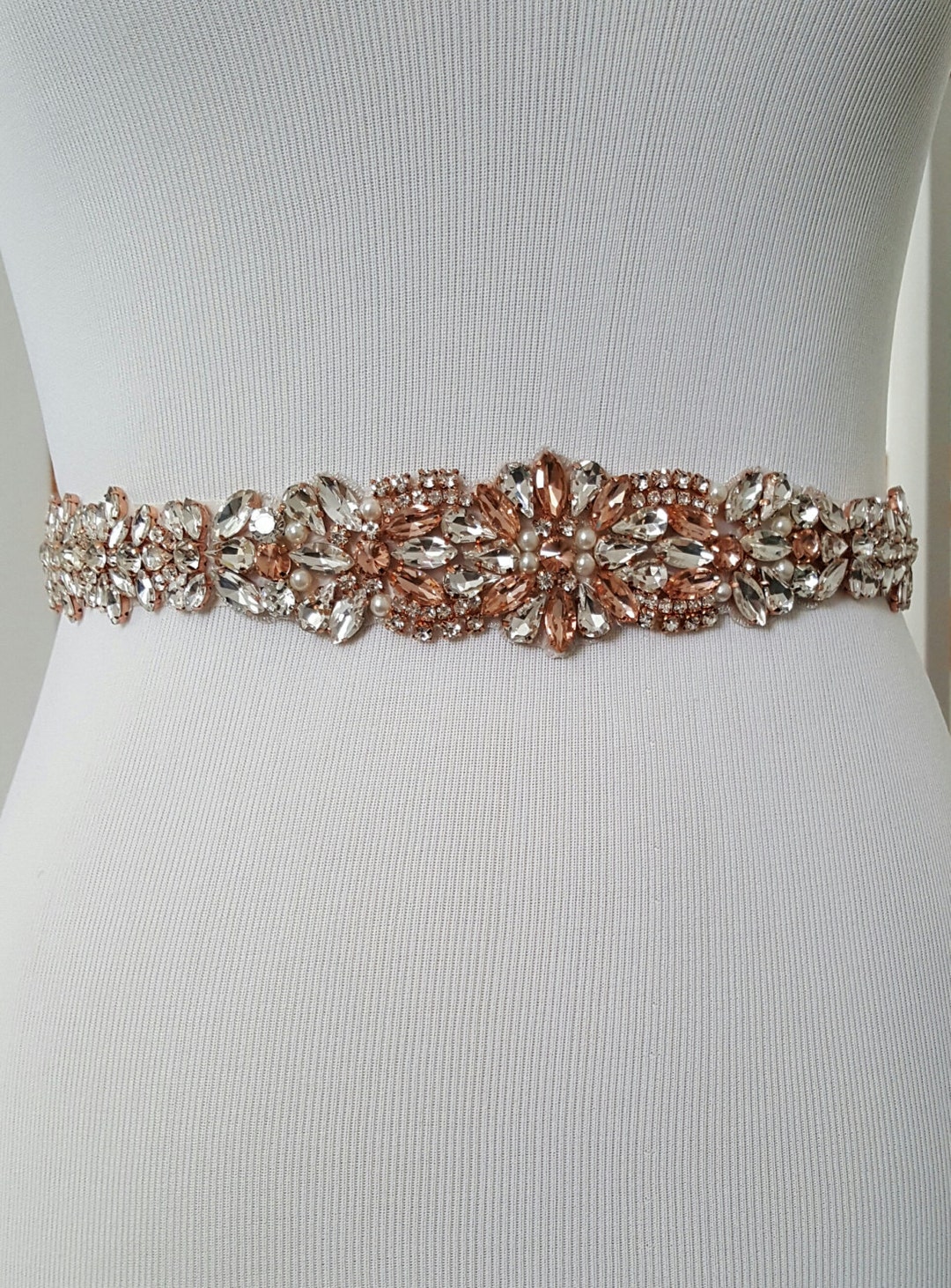 Rose Gold Bridal Belt Wedding Belt Vintage Rose Gold Bridal - Etsy