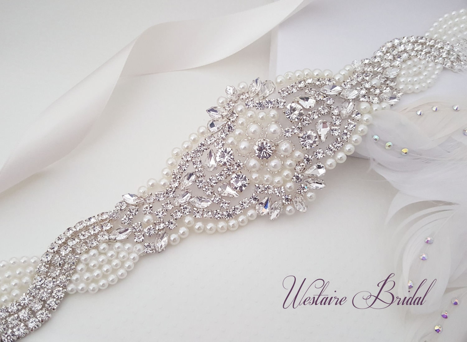 Bridal Belt, Crystal Pearl Dress Belt, Wedding Sash, Bridal Bridesmaid ...