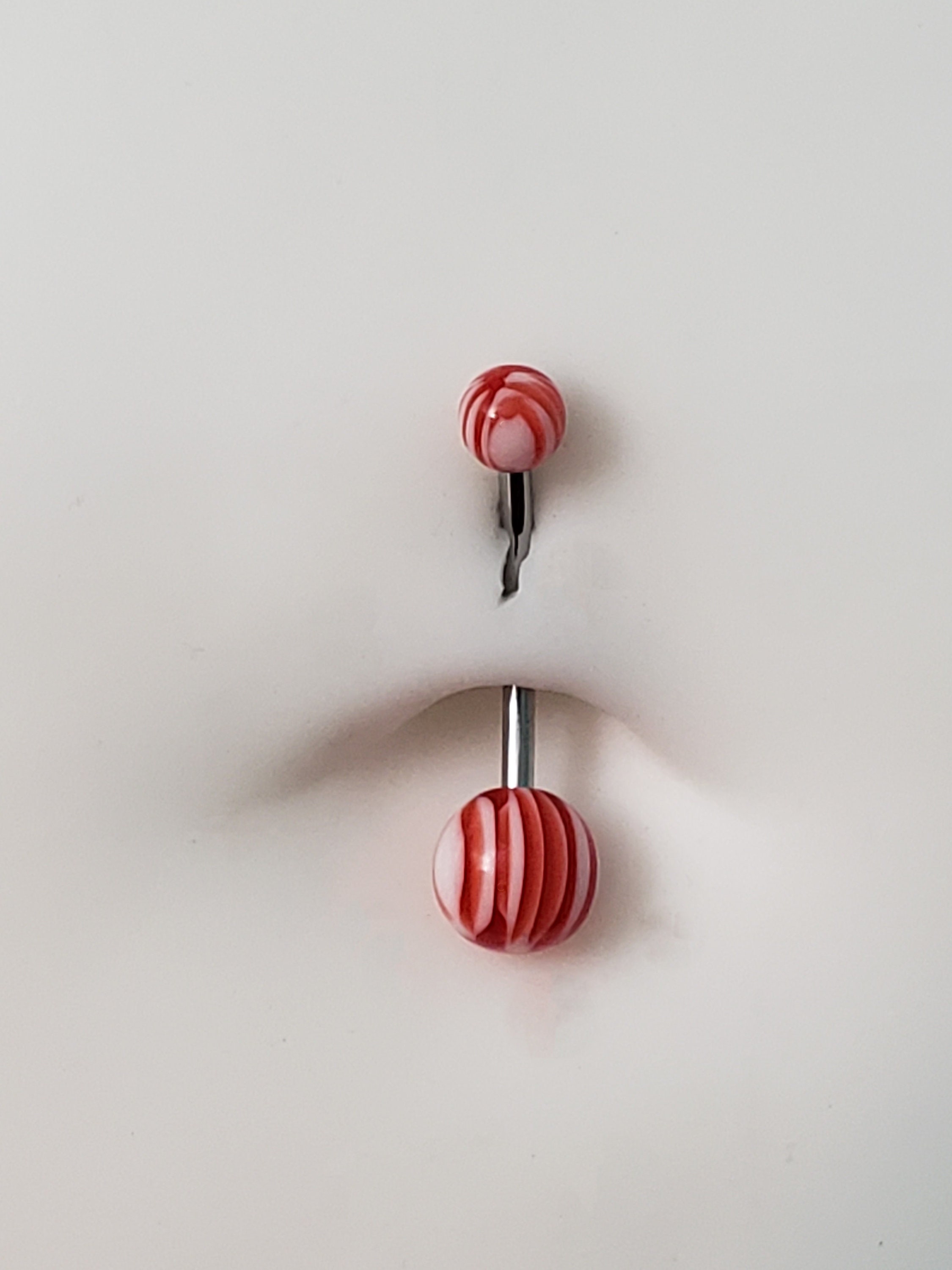 Striped Acrylic Plus Size Belly Button Button Ring Multiple Sizes - Etsy