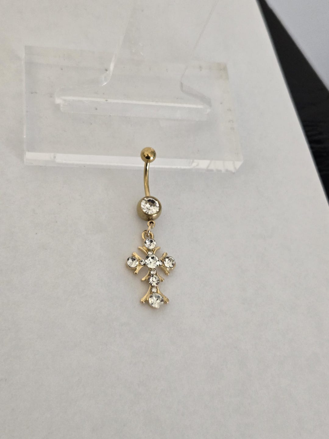 Elegant Cross Belly Button Rings - Etsy