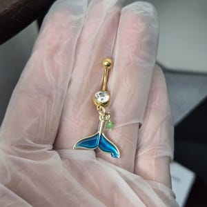 Custom Size Ocean/beach/mermaid Tail Belly Button Ring - Etsy