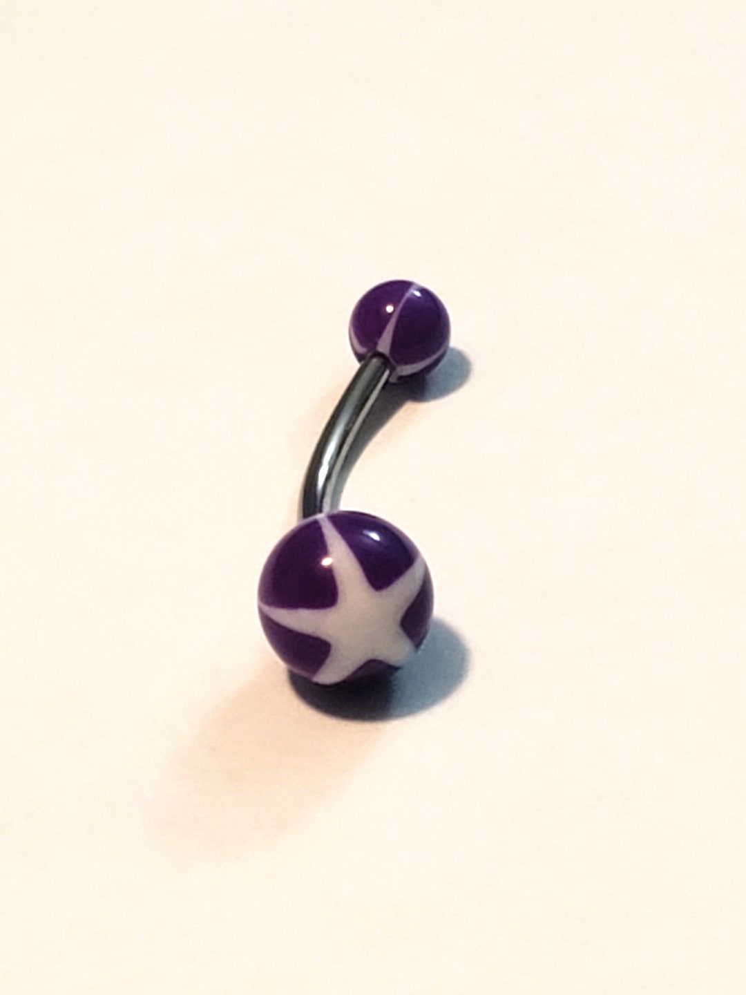 Dark Purple And White Star Belly Button Rings Plus Size Etsy