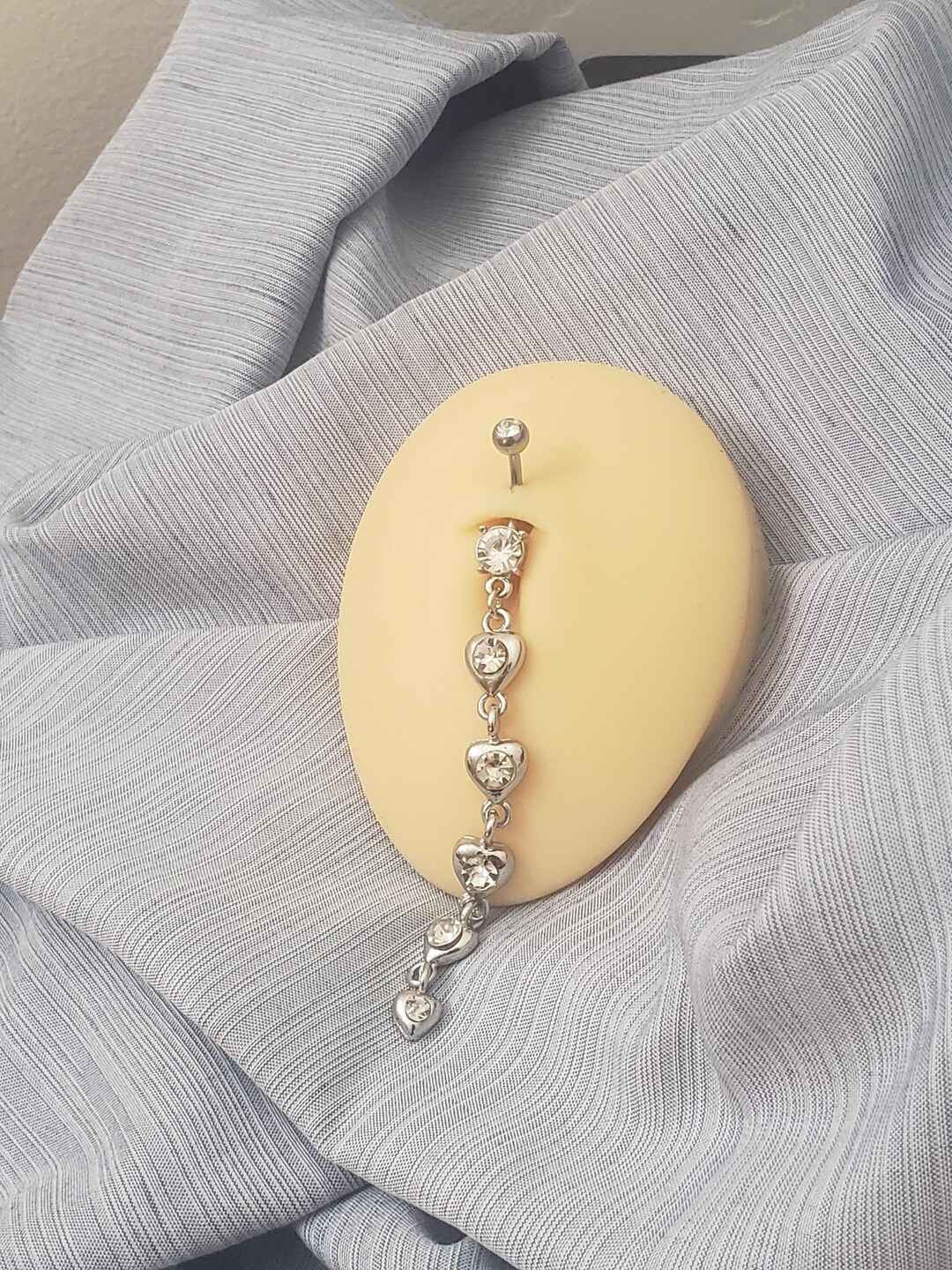 Custom Size Multiple Heart Belly Button Ring - Etsy