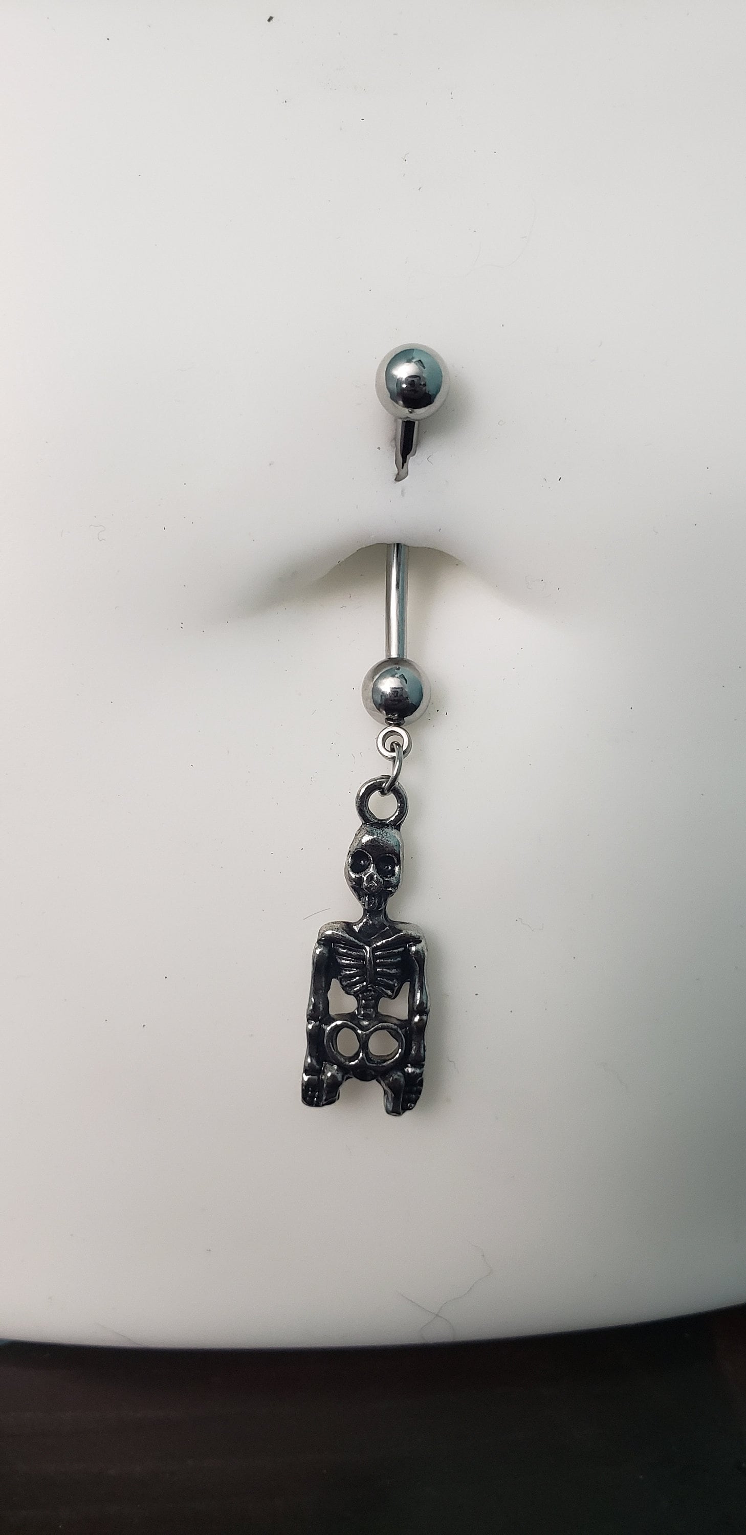Skeleton Plus Size Belly Button Button Ring Multiple Sizes Stainless ...