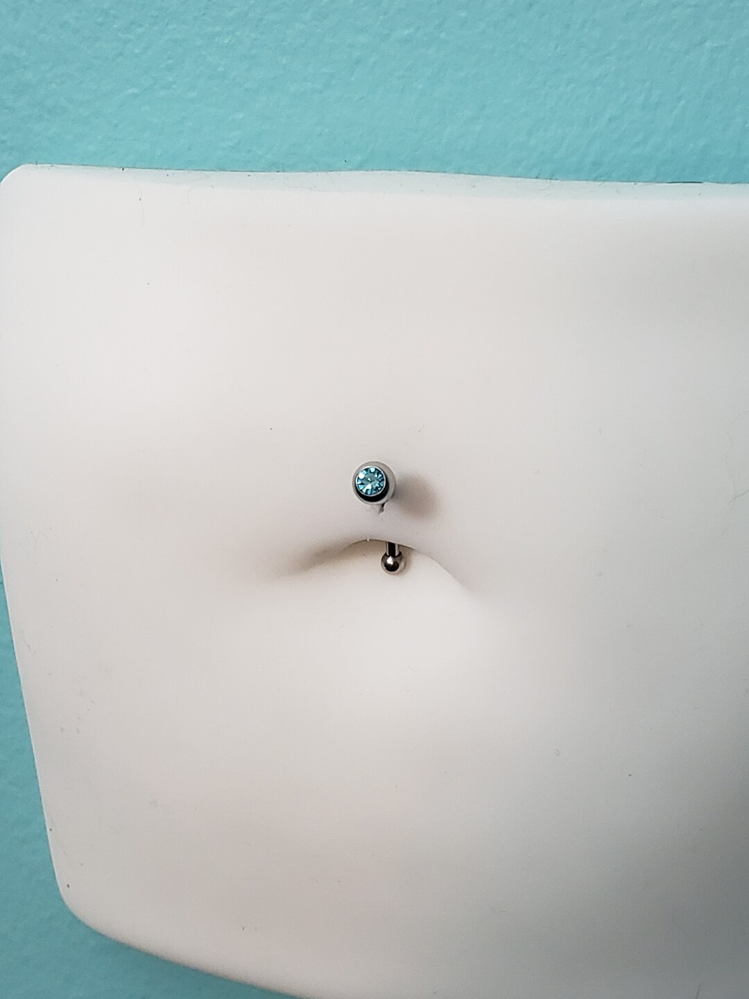 Light Blue floating Gem Pregnancy Belly Rings - Etsy