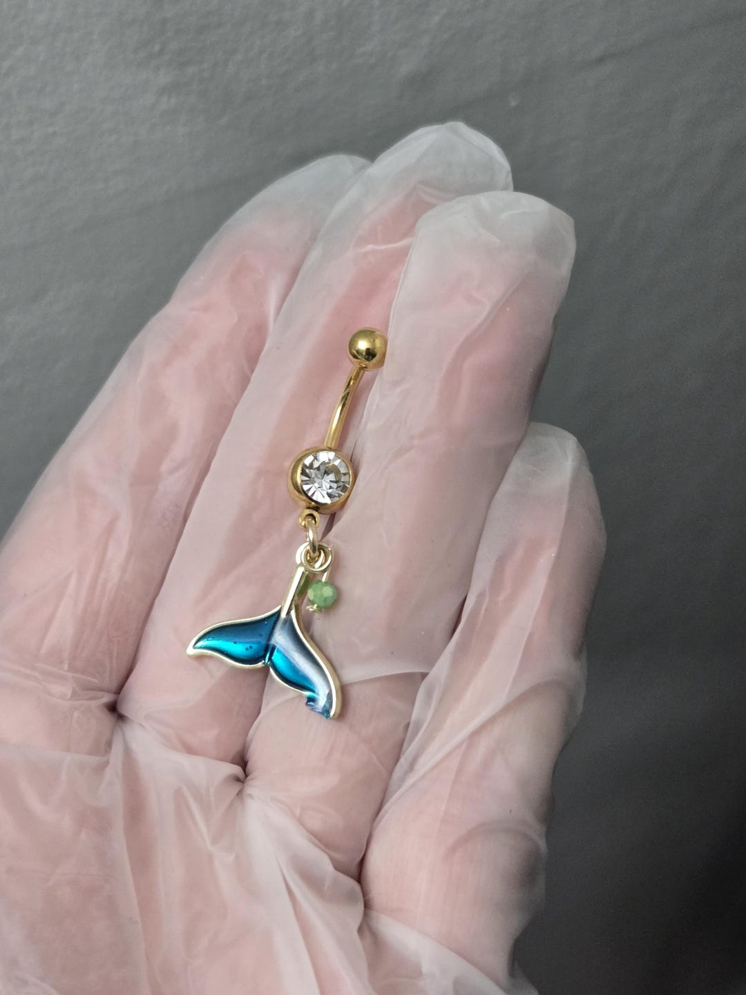 Custom Size Ocean/beach/mermaid Tail Belly Button Ring - Etsy