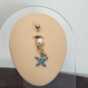 Colorful Starfish Belly Button Ring - Assorted Colors - Etsy