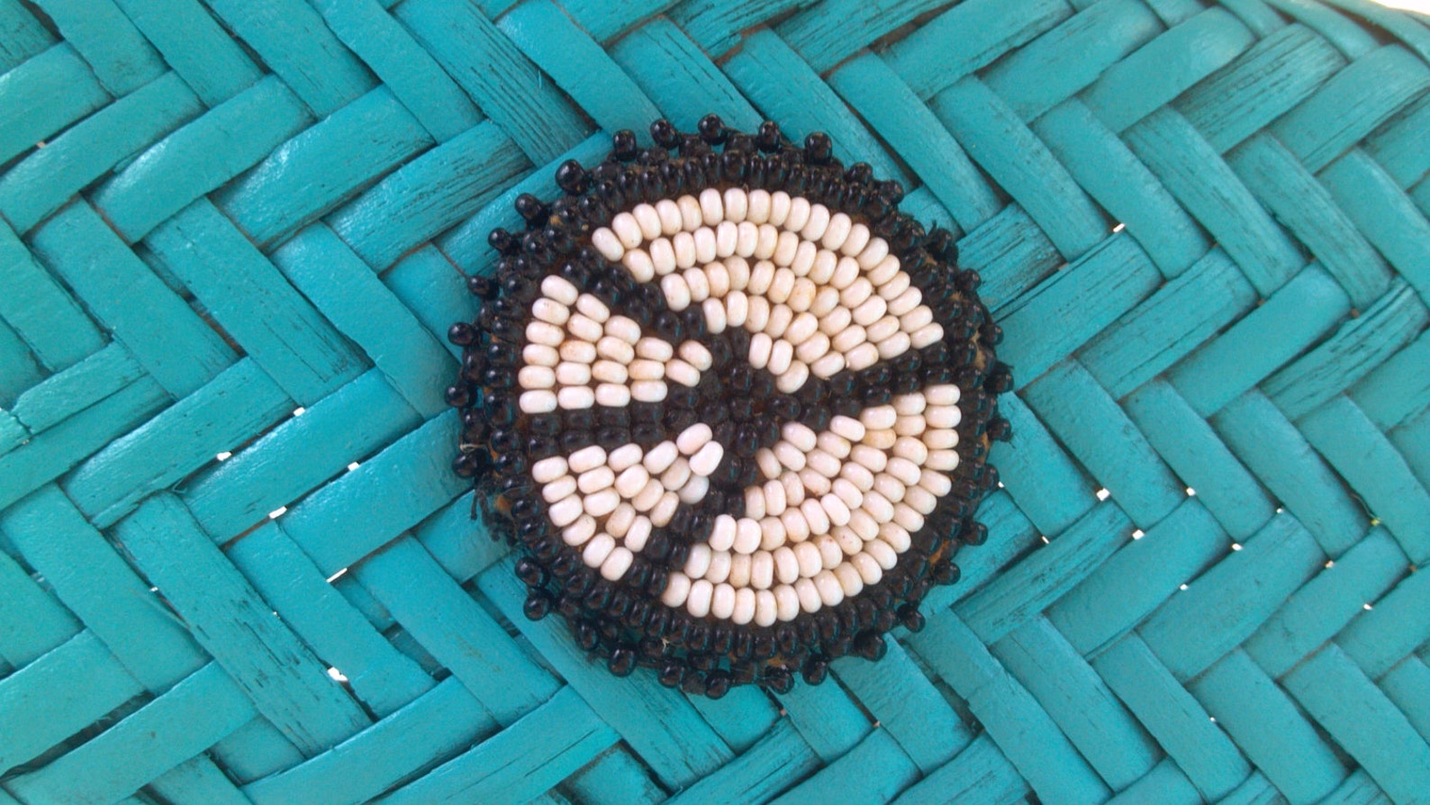 Hand Beaded Hand Sewn Glass Seed Beads Peace Sign..sewn to - Etsy