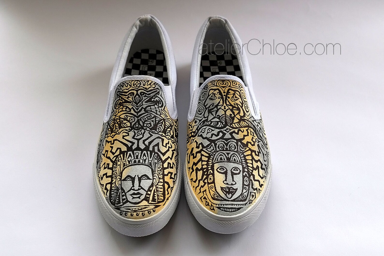 Custom Vans Shoes Painted Tribal Vans Custom Aztec Shoes - Etsy