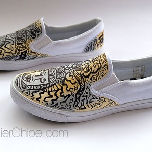 Custom Vans Shoes Painted Tribal Vans Custom Aztec Shoes - Etsy