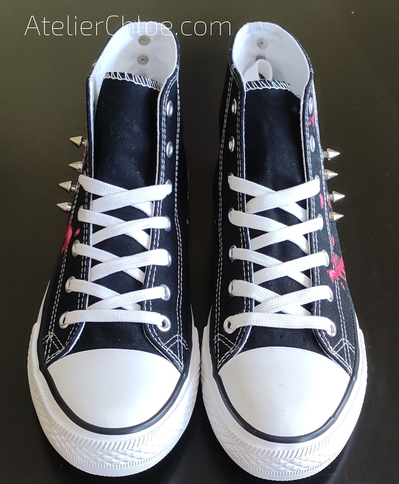 Blood Dripping Skulls Shoes Studded Converse Shoes Spike - Etsy