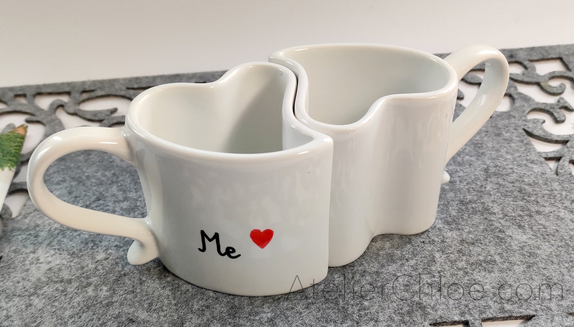 Personalized Love Mugs Couple Mugs Name Mugs Matching Heart - Etsy