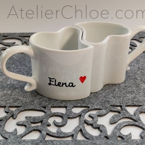 Personalized Love Mugs Couple Mugs Name Mugs Matching Heart - Etsy