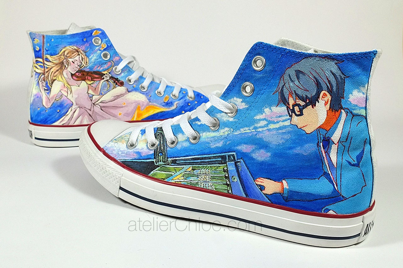 Custom Hand Painted Converse Anime Shoes Music Lovers Sneakers | Etsy