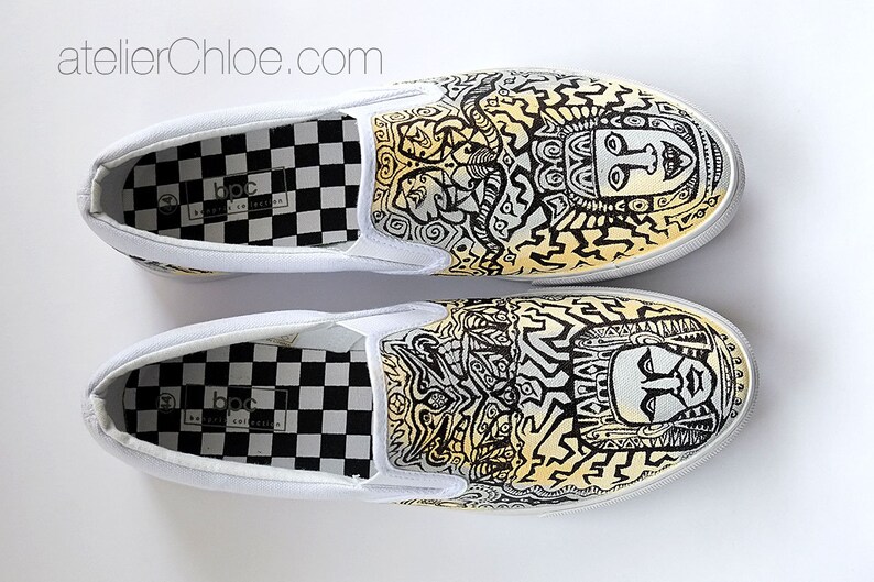 Custom Vans Shoes Painted Tribal Vans Custom Aztec Shoes - Etsy
