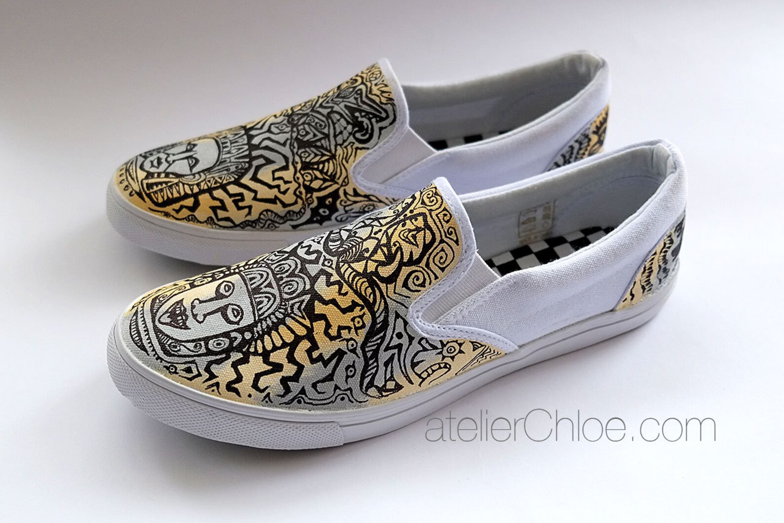 Custom Vans Shoes Painted Tribal Vans Custom Aztec Shoes - Etsy