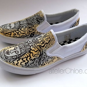 Custom Vans Shoes Painted Tribal Vans Custom Aztec Shoes - Etsy