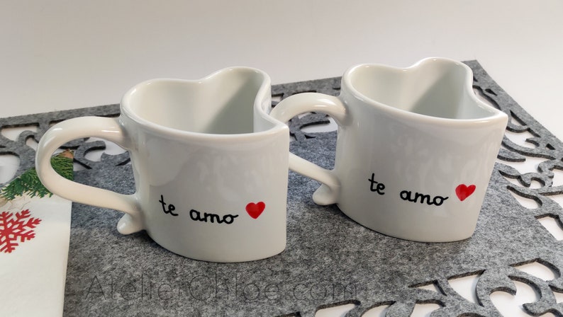 Te Amo Mugs Couple Coffee Cups Best Friend Mugs Hugging - Etsy