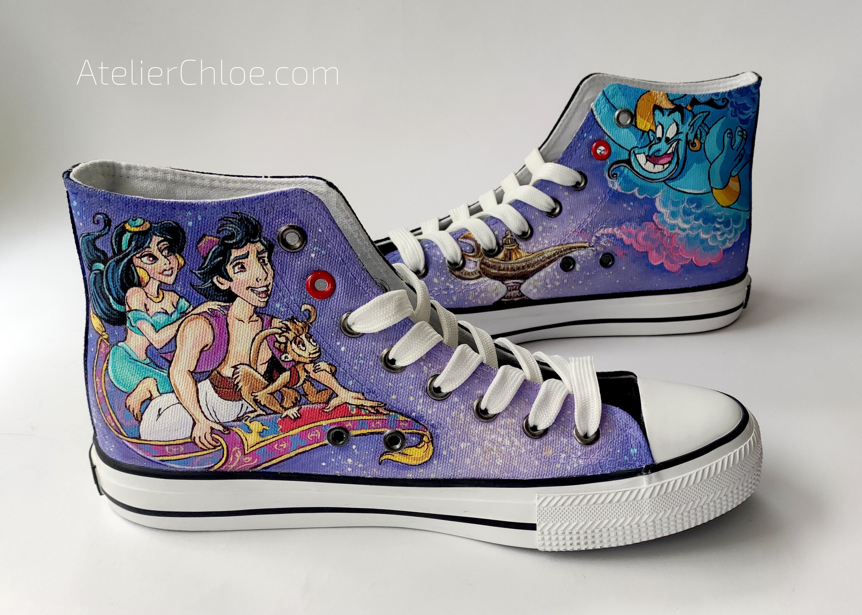 Aladdin Shoes Disney Converse Shoes Princess Custom - Etsy Australia